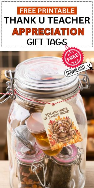 5 Thanksgiving Teacher Appreciation Gift Tags (Free Printables You’ll ...